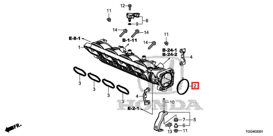 Honda OEM Throttle Body Gasket | 2017-2021 Honda Civic Type-R (17107-R ...
