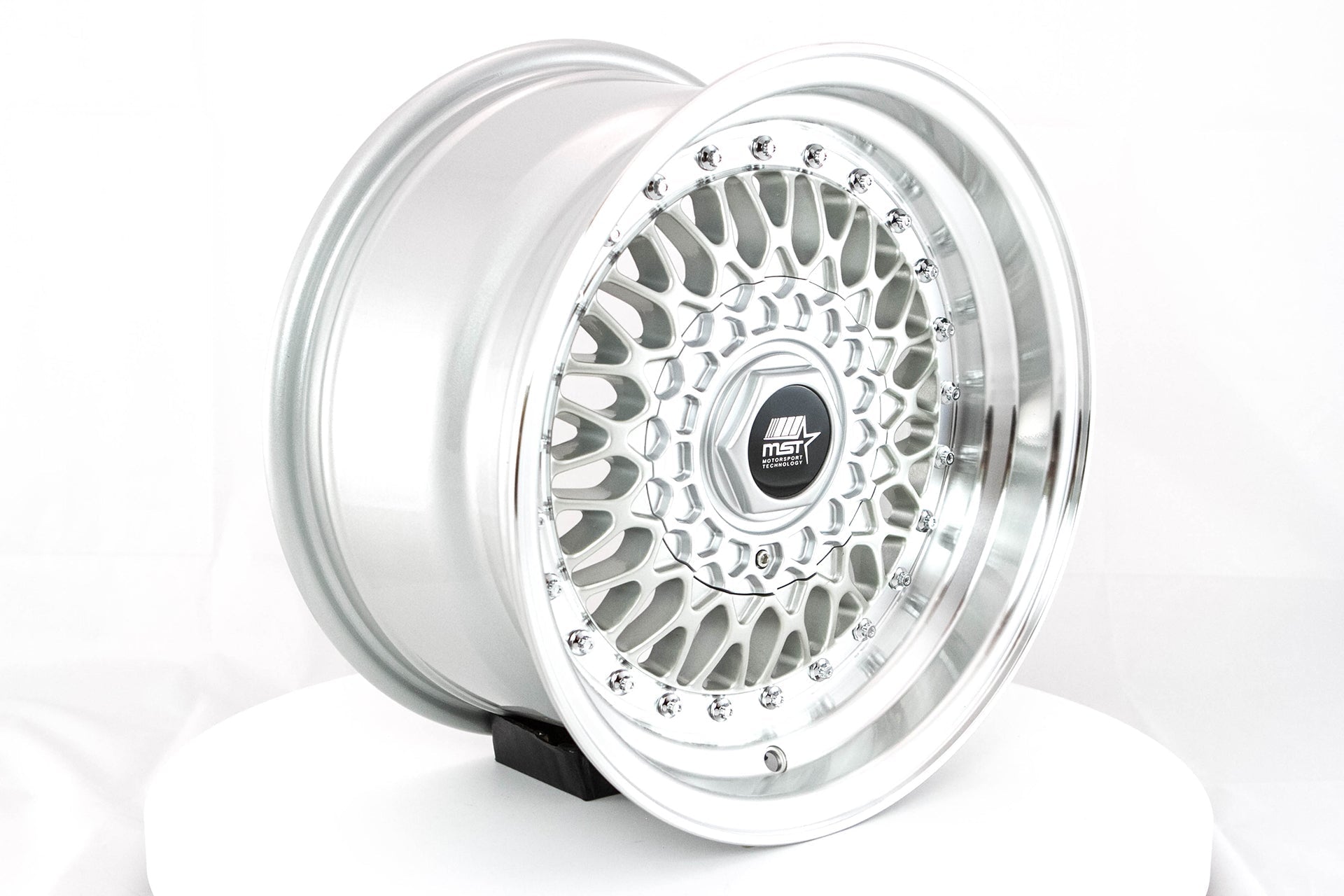 MST MT13 Series 15x8.0 4x100/4x114.3 Offset 20 Silver w/Machined Lip W ...