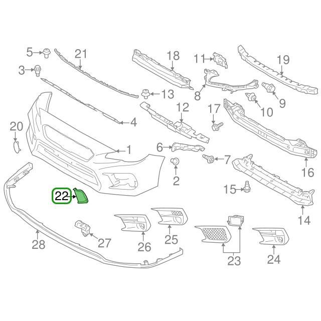 Subaru OEM Bumper Intake Cover - LH | 2018-2019 Subaru WRX/STI (57731V ...